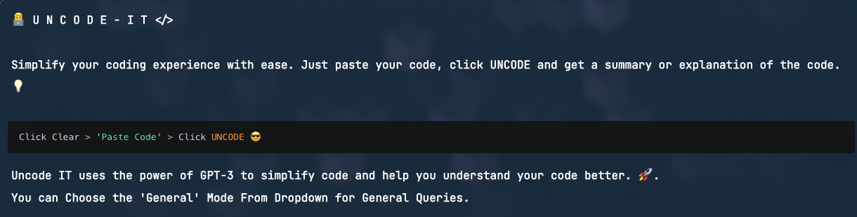 UNCODE-IT Full Review & Comparisons | Nextool.ai UNCODE-IT Full Review & Comparisons | Nextool.ai